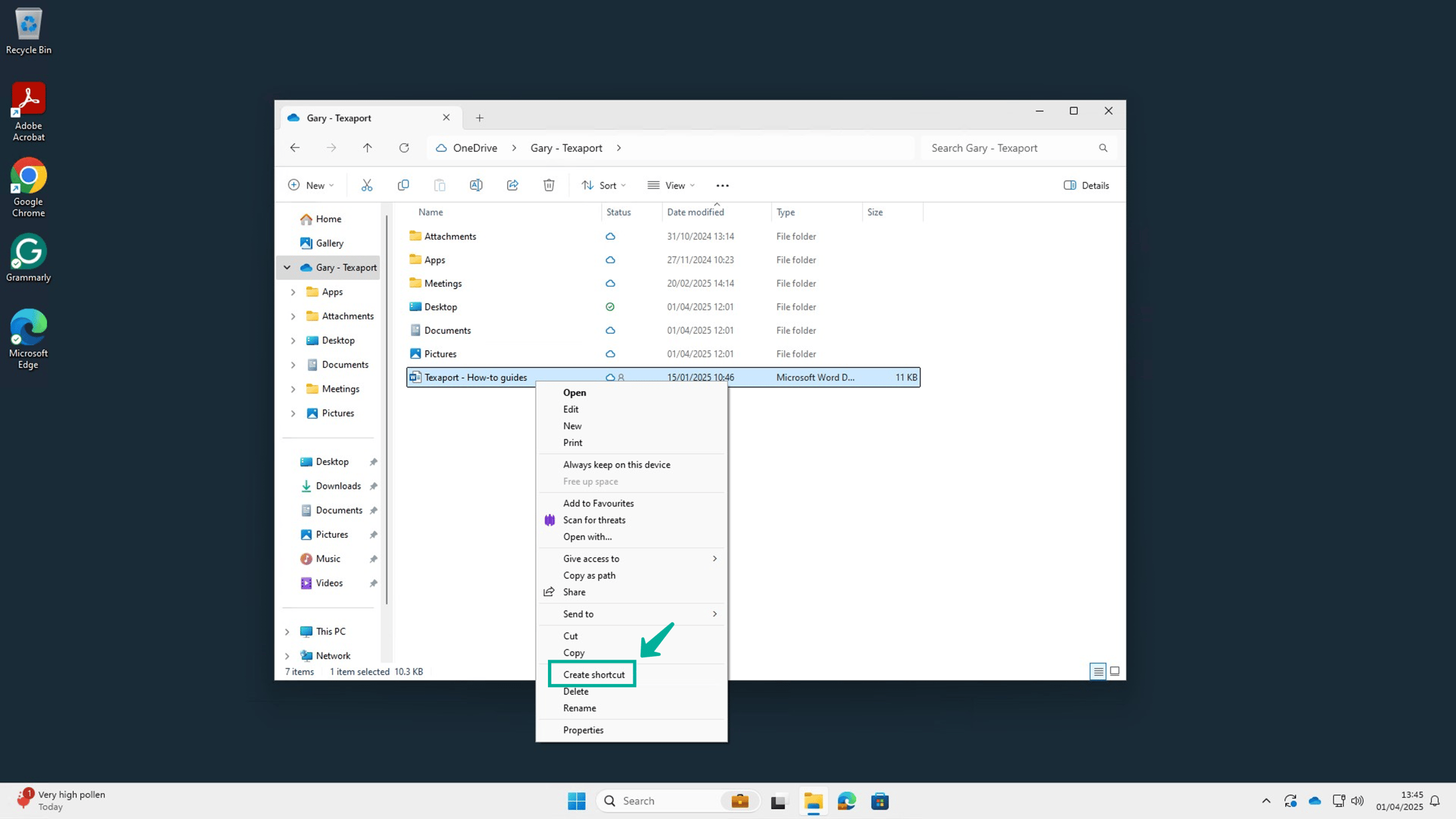 How to create a shortcut on desktop | Texaport